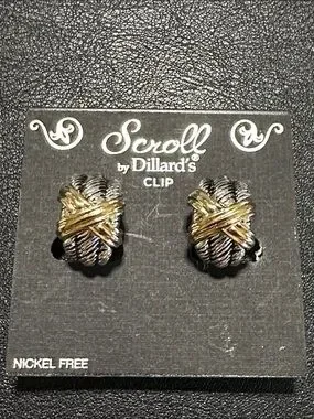 Scroll by Dillards | Jewelry | Scroll By Dillards Two Tone Clip On ...